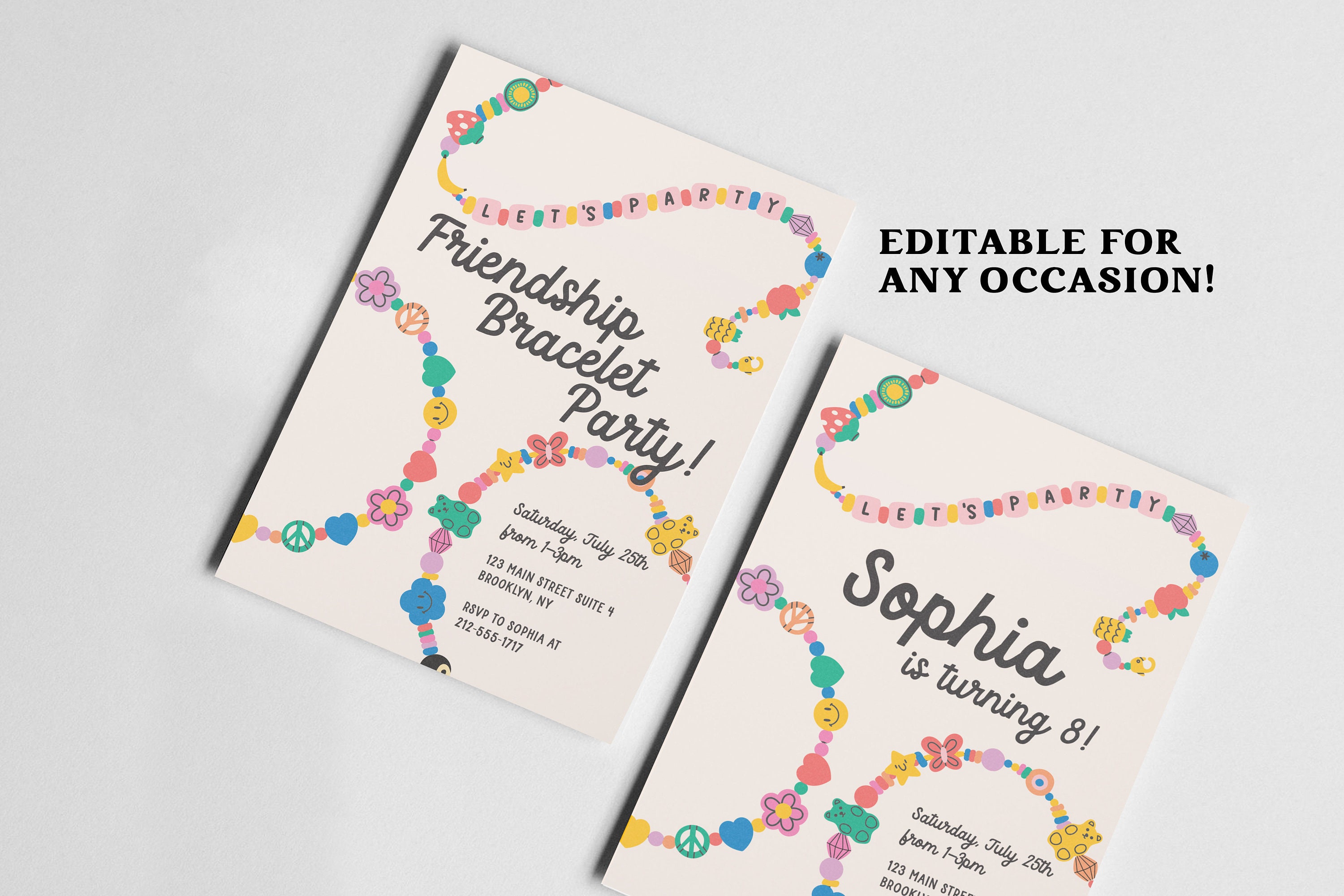 Friendship Bracelet Birthday Party Favor Tag Thank You Tag - Etsy