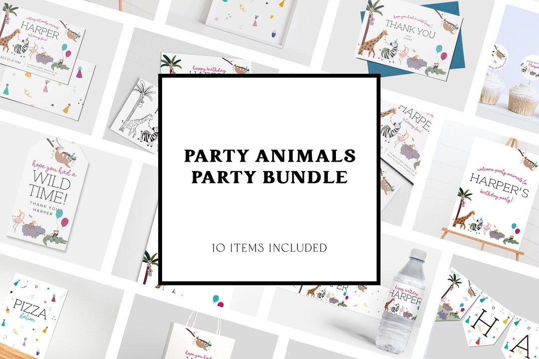 Safari Animals Birthday Party Bundle: Jungle Theme (printable, Editable ...