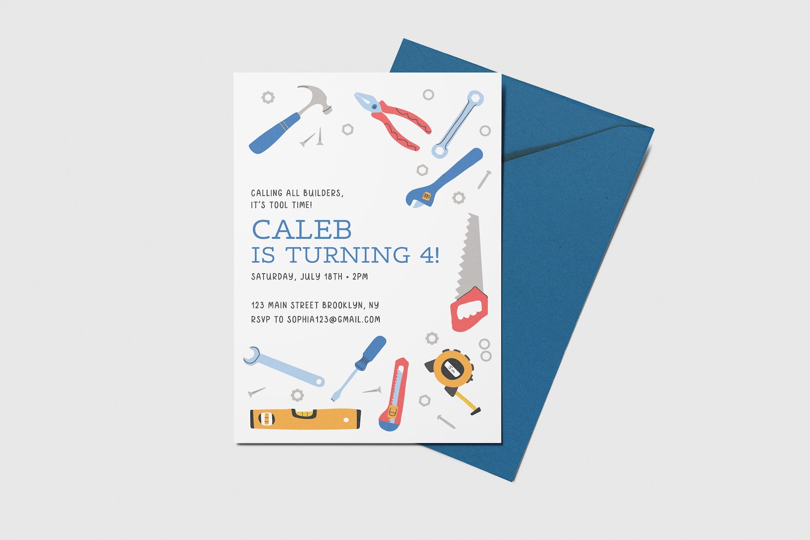 Calling All Builders Birthday Party Invitation Tool Time - Etsy