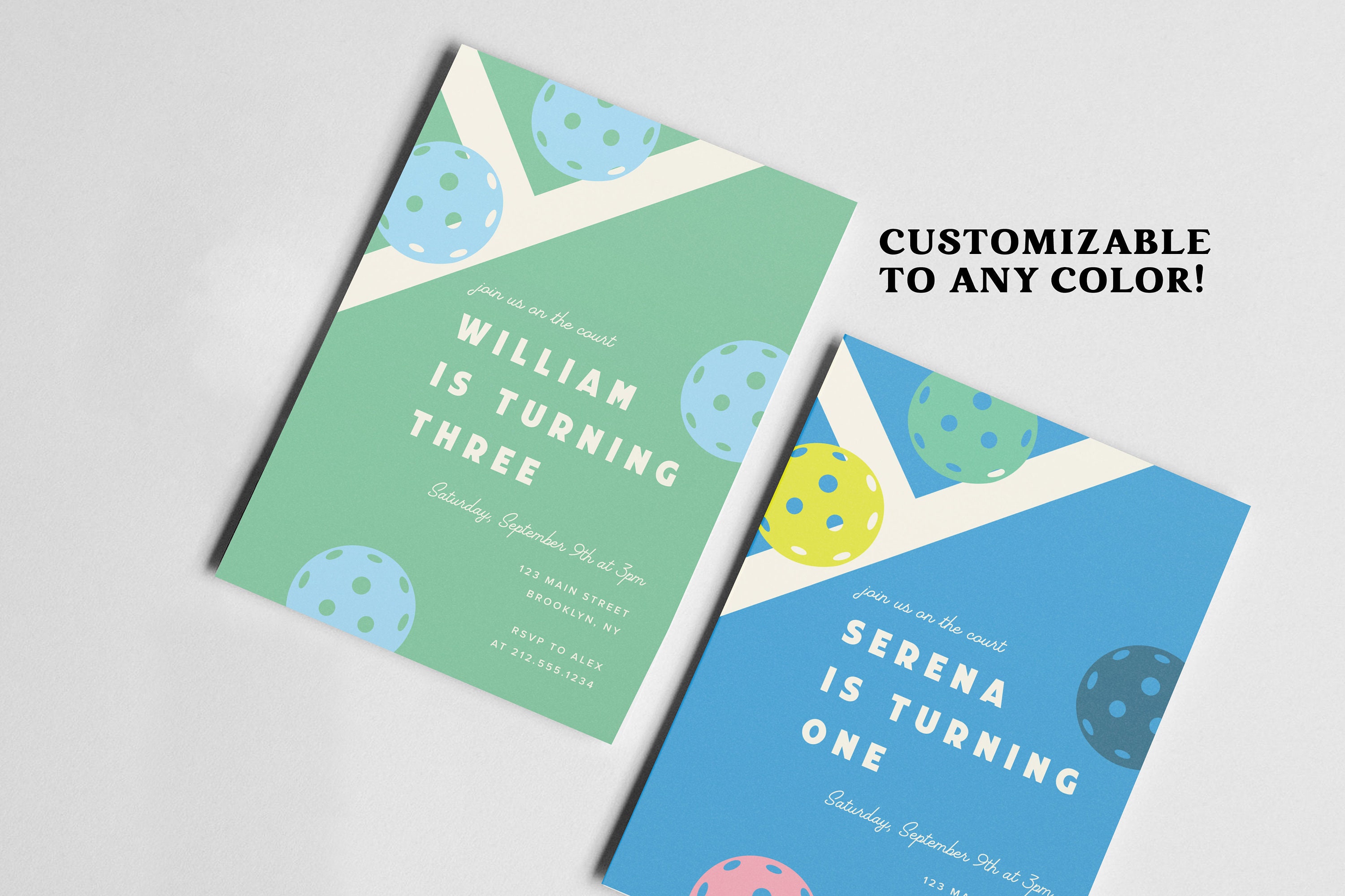 Pickleball Birthday Party Invitation, Pickleball Court, Pickleballs ...