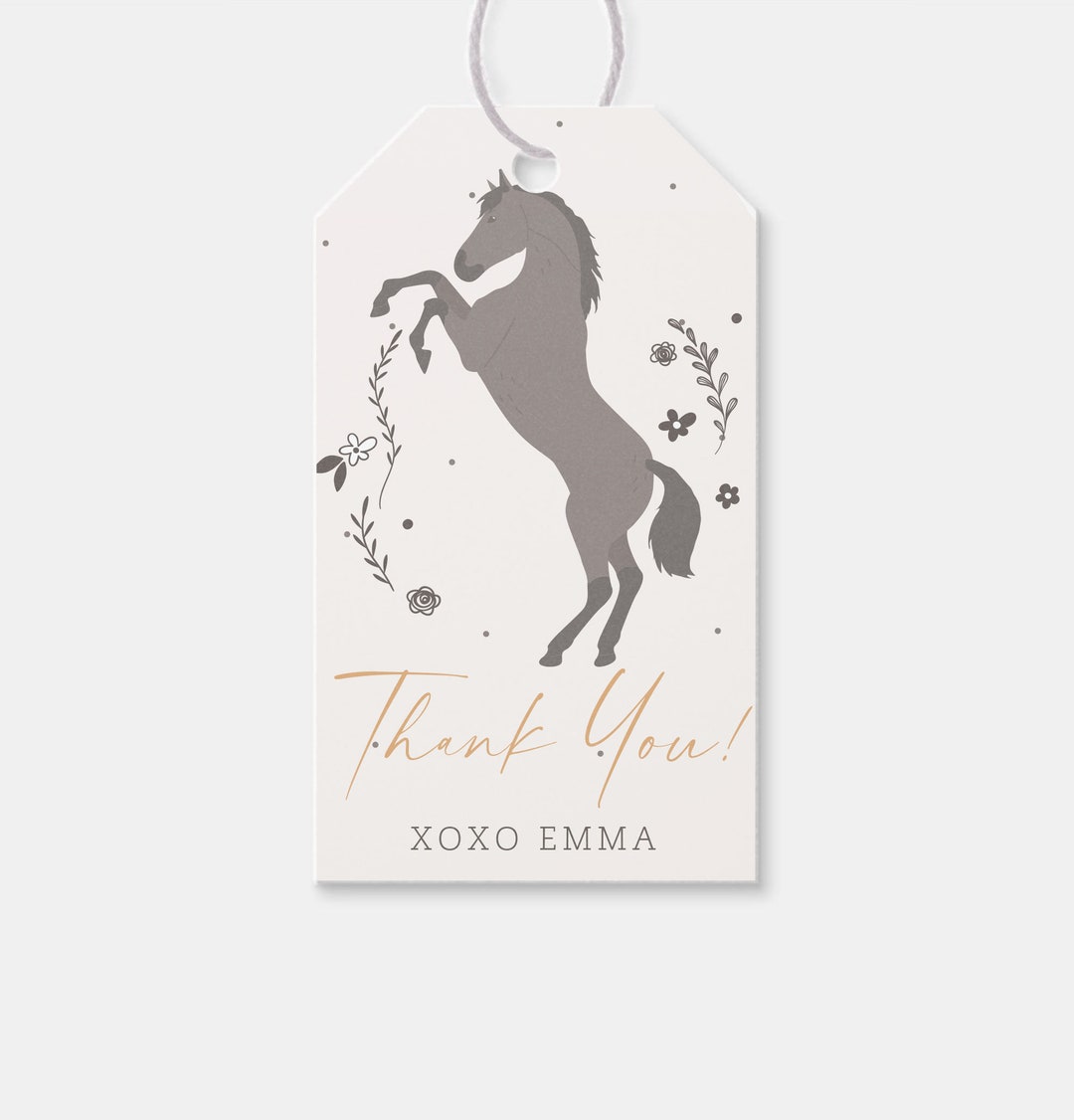 Horse Birthday Party Favor Tag, Thank You Tag, Horseback Riding ...