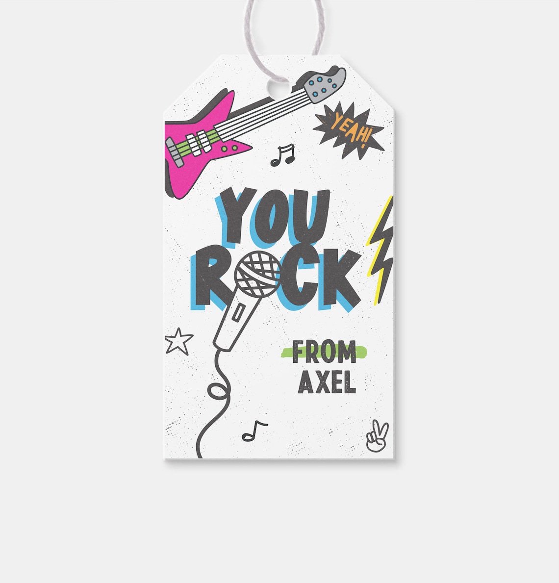 Lets Rock Birthday Party Favor Tag Thank You Tag Rock N - Etsy