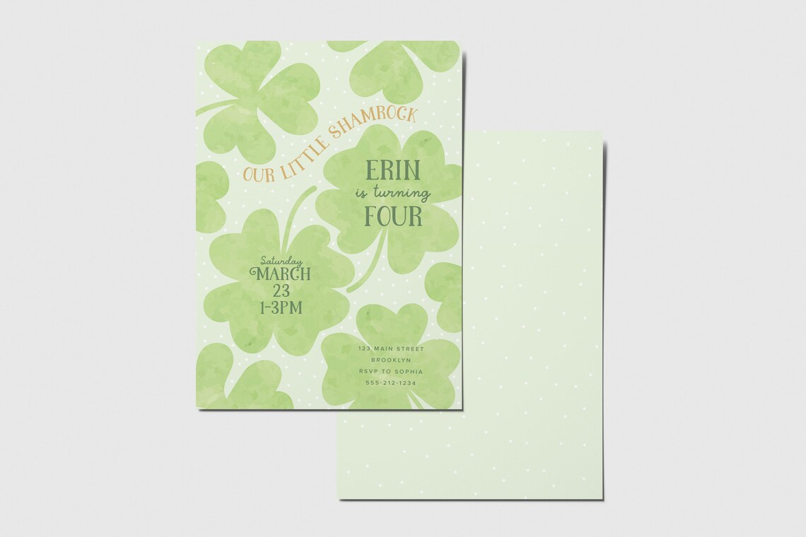 Our Little Shamrock Birthday Thank You Card St. Patrick's - Etsy