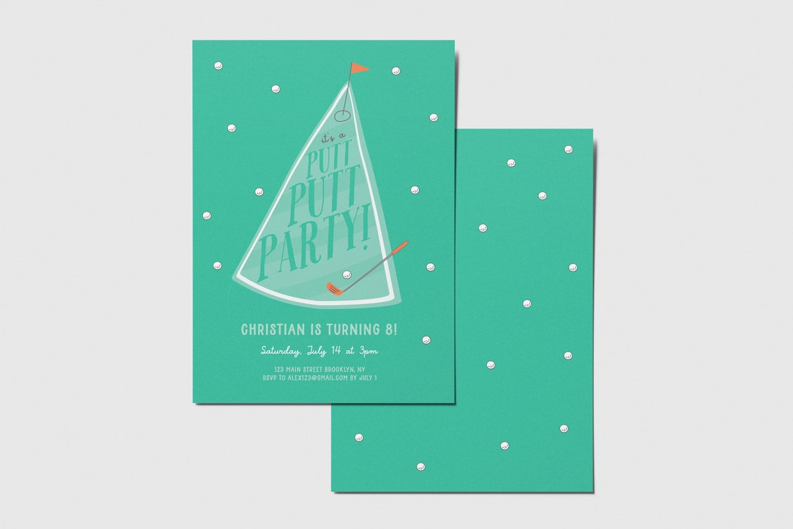 Putt Putt Birthday Party Invitation, Mini Golf, Golf Par-tee Theme ...