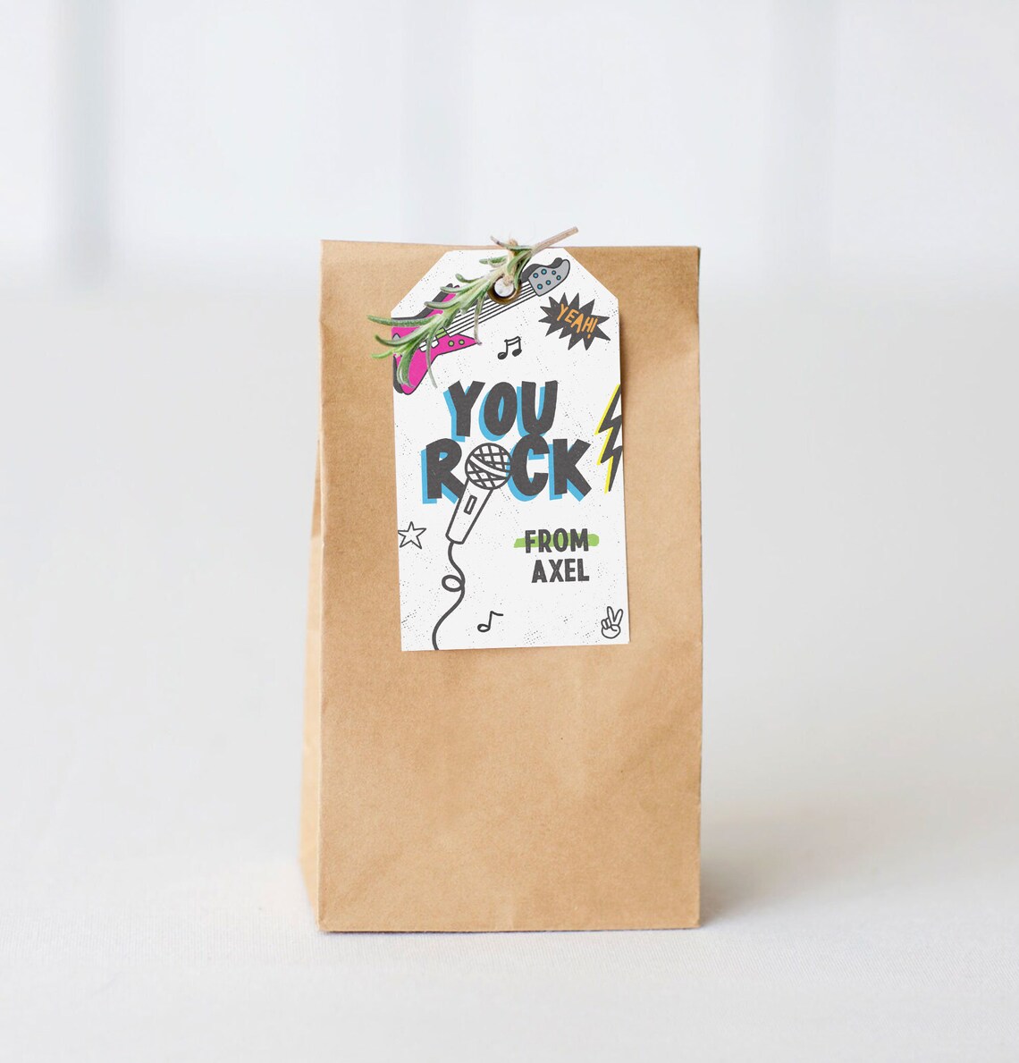 Lets Rock Birthday Party Favor Tag Thank You Tag Rock N - Etsy