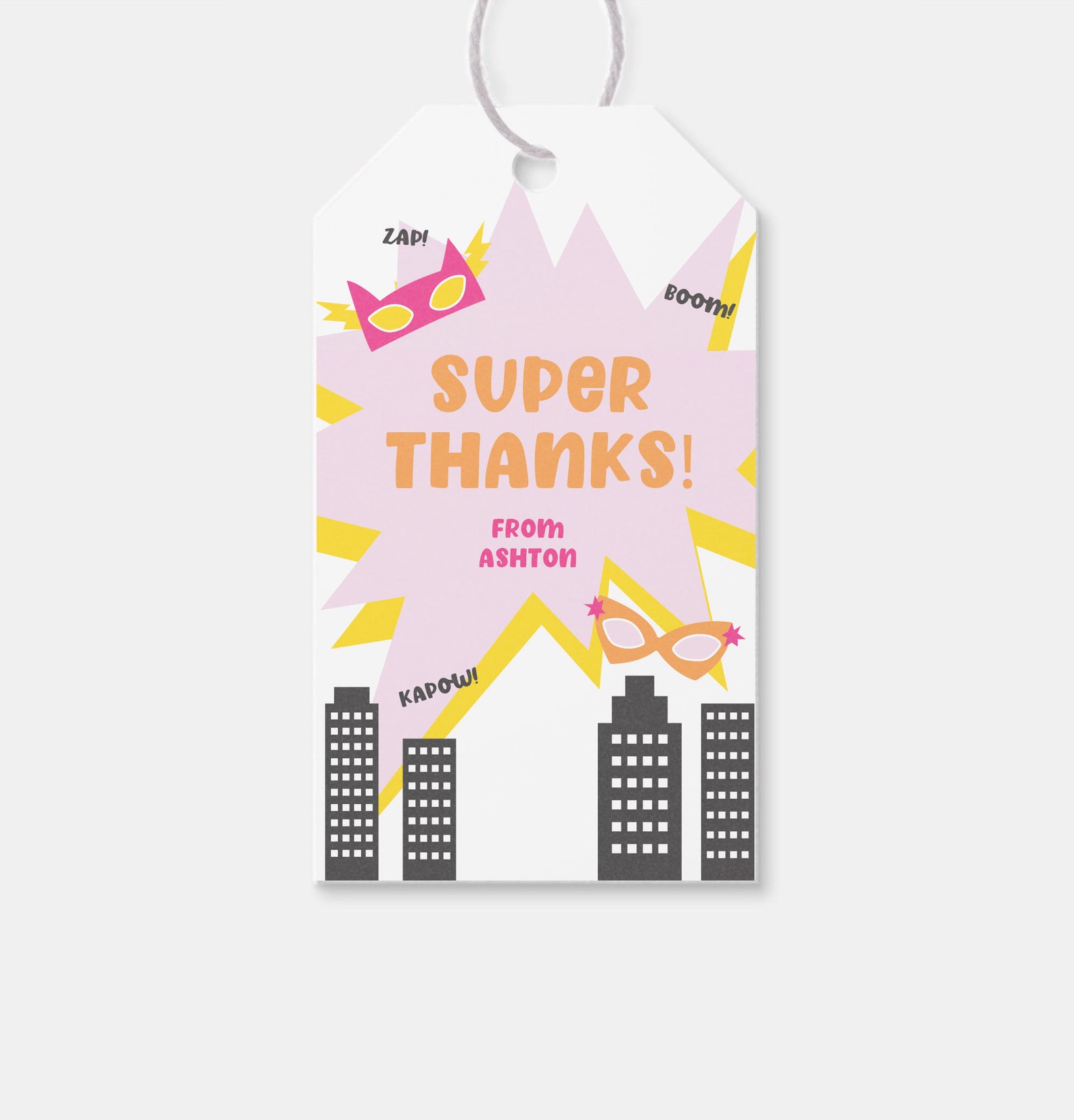 Superhero Birthday Thank You Card With Photo Superheroes | Etsy