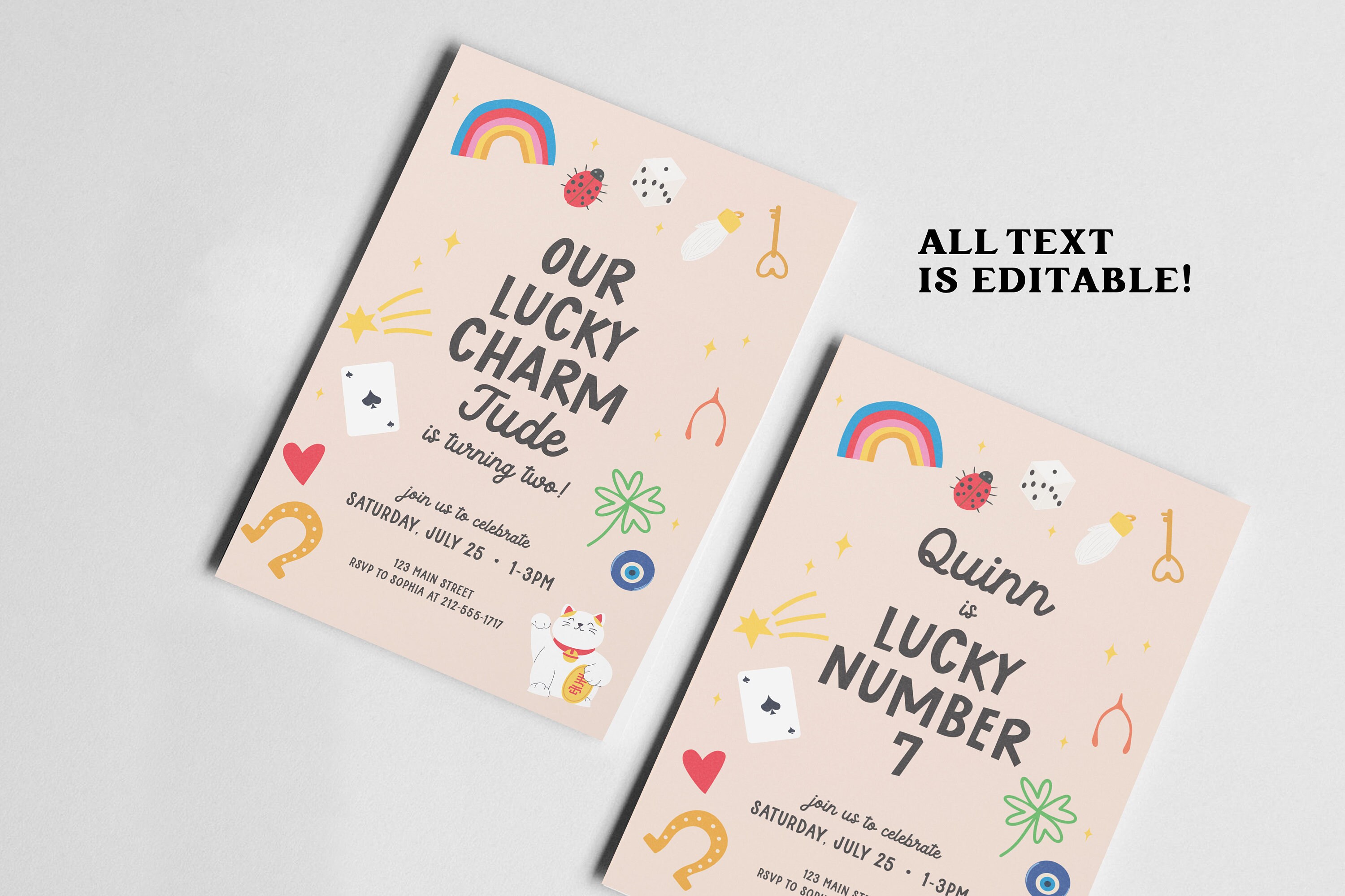 Lucky Charm Birthday Party Invitation, Good Luck Charms, Lucky Number 7 ...