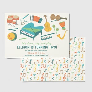 Musical Instruments Birthday Party Invitation, Let's Make Some Noise ...