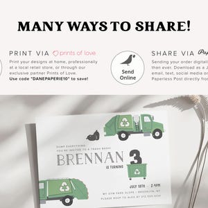 Garbage Truck Birthday Party Water Bottle Label, Trash Bash, Dump ...