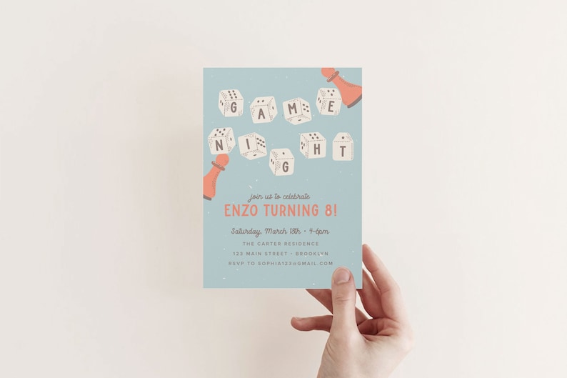 Game Night Birthday Party Invitation Board Game Party Chess - Etsy