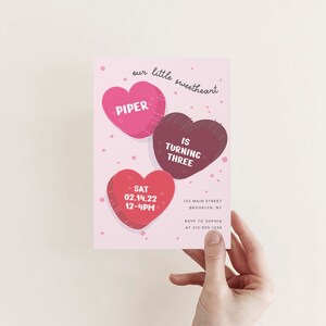 Valentine's Day Candy Hearts Invitation, Sweet Celebration, Our Little ...