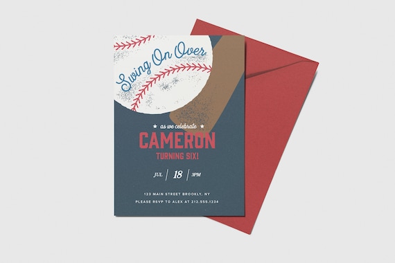 Baseball Birthday Party Invitation Printable Editable - Etsy
