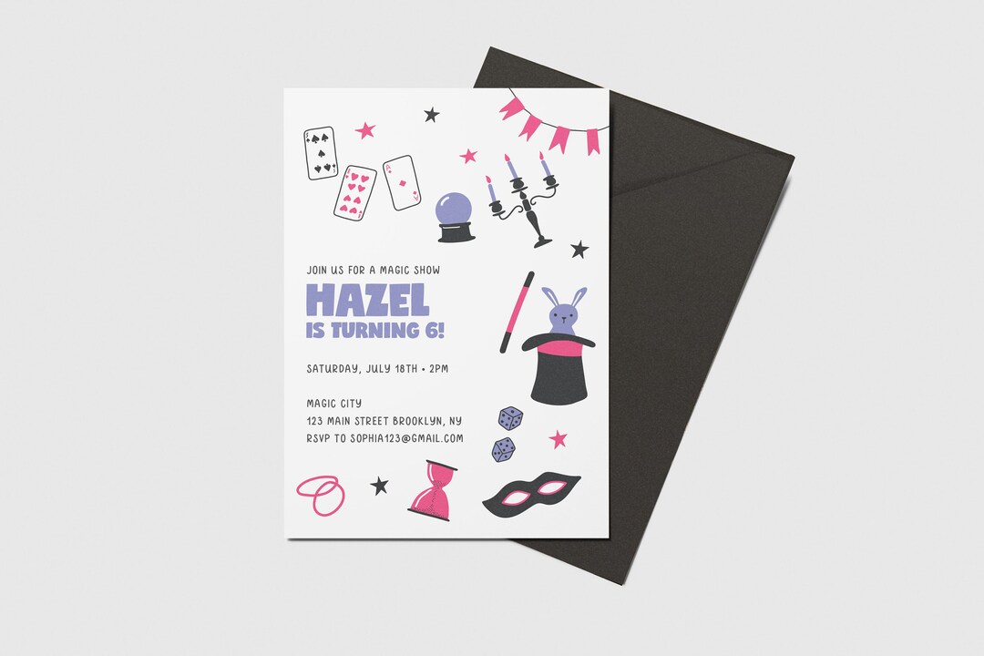 Magic Show Birthday Party Invitation, Magician, Abracadabra, Printable ...