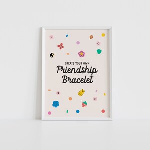 Friendship Bracelet Birthday Party Table Sign: Editable Printable ...