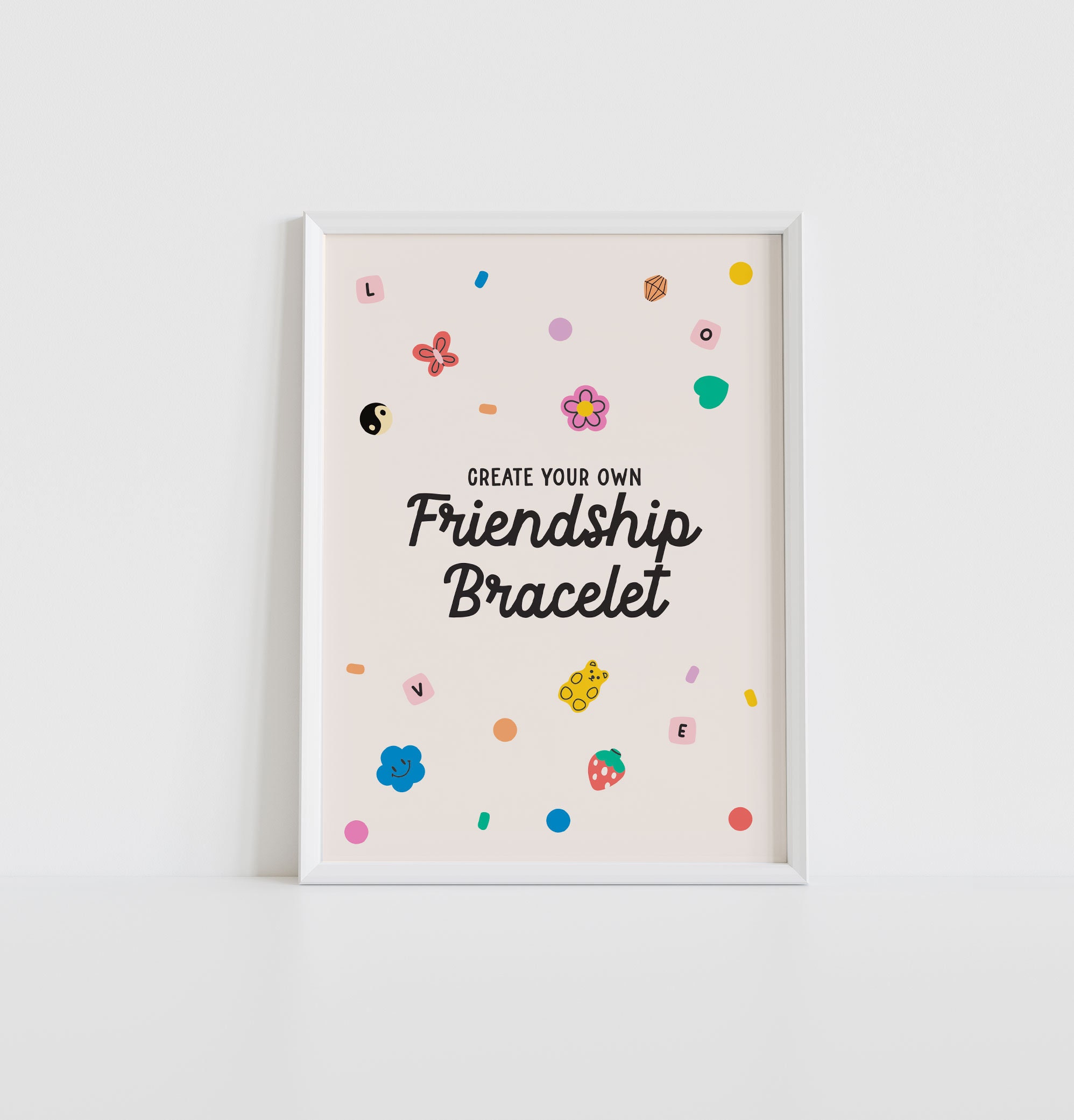 Friendship Bracelet Birthday Party Table Signs, Table Decorations, BFF ...
