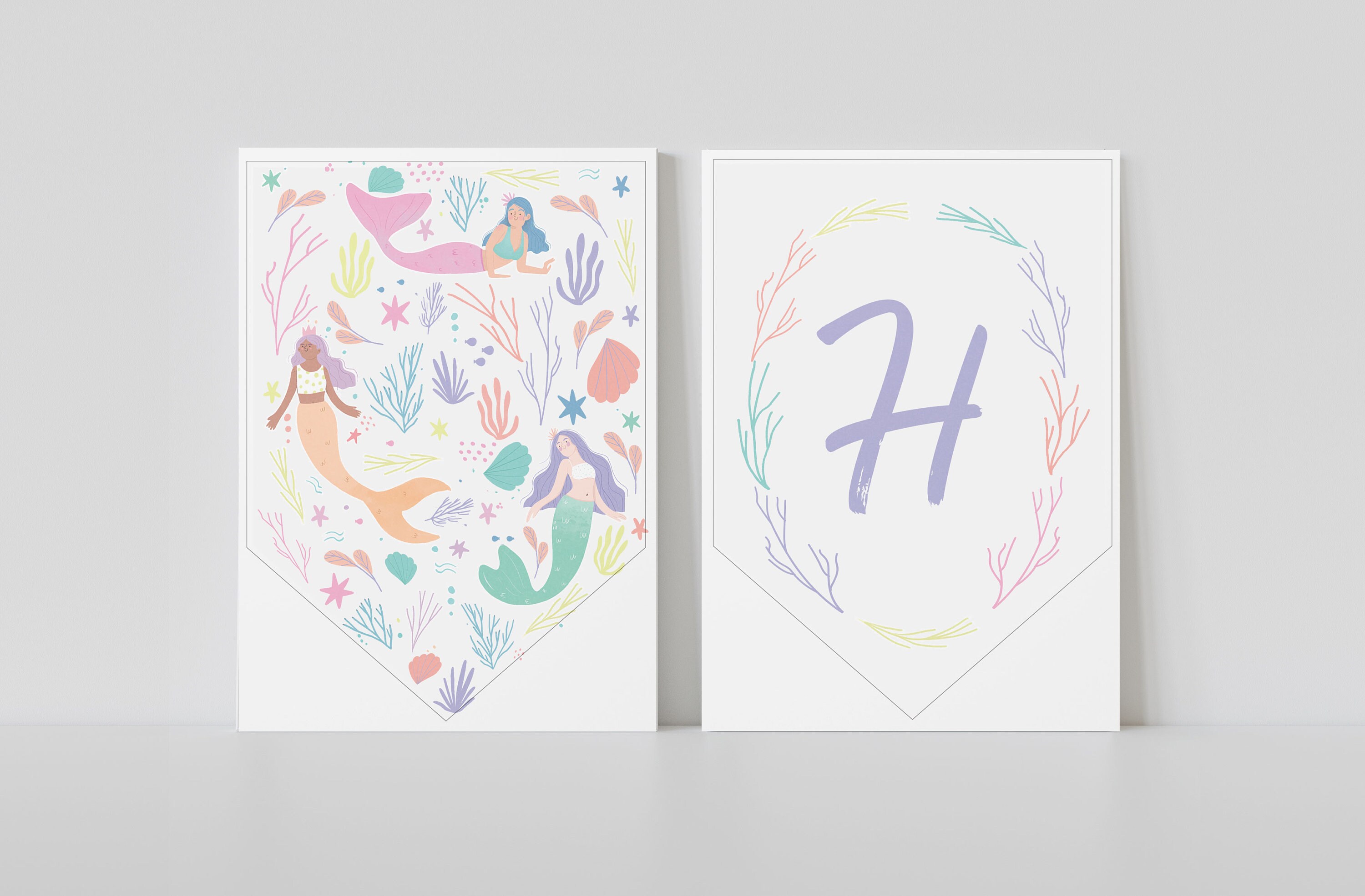 Mermaid Birthday Party Flag Banner Birthday Garland Mermaids - Etsy