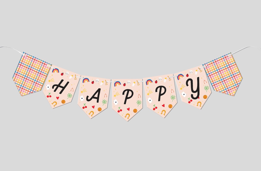 Lucky Charm Birthday Banner: Printable Party Garland (INSTANT DOWNLOAD ...