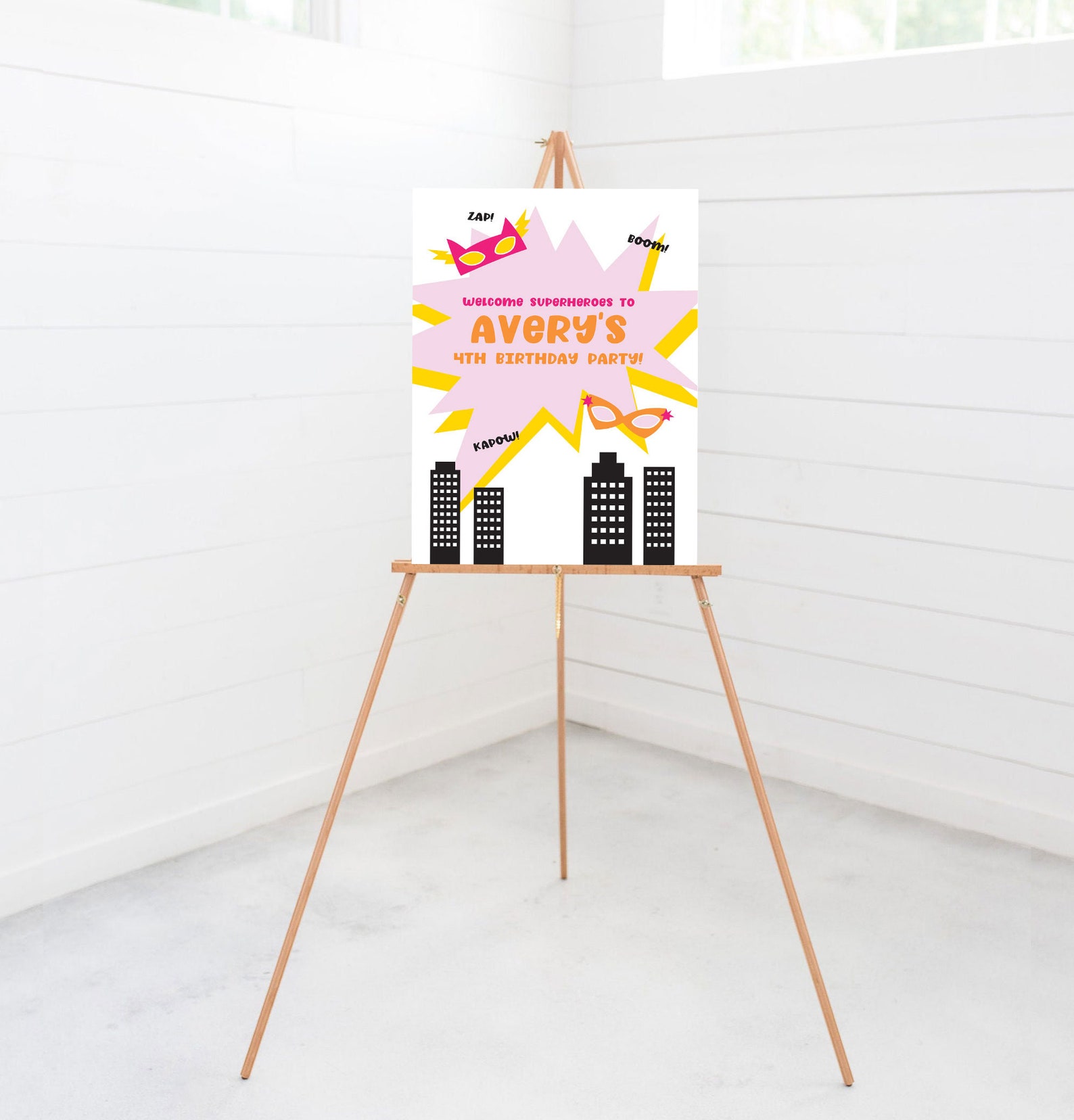 Superhero Birthday Party Table Signs: Editable Printable (instant ...