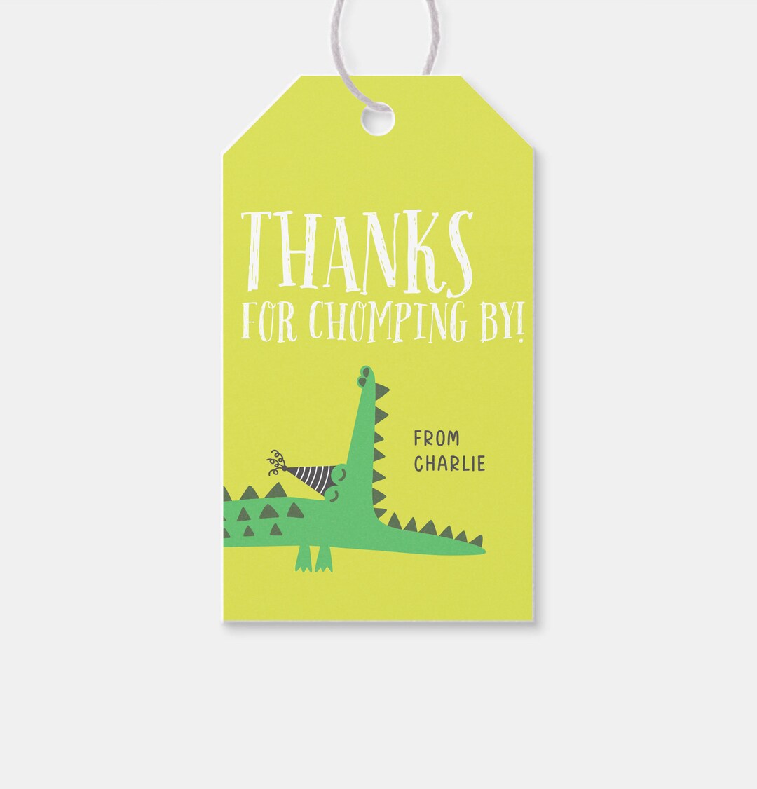 Alligator Birthday Favor Tag, Thank You Tag, Crocodile, Party in the ...