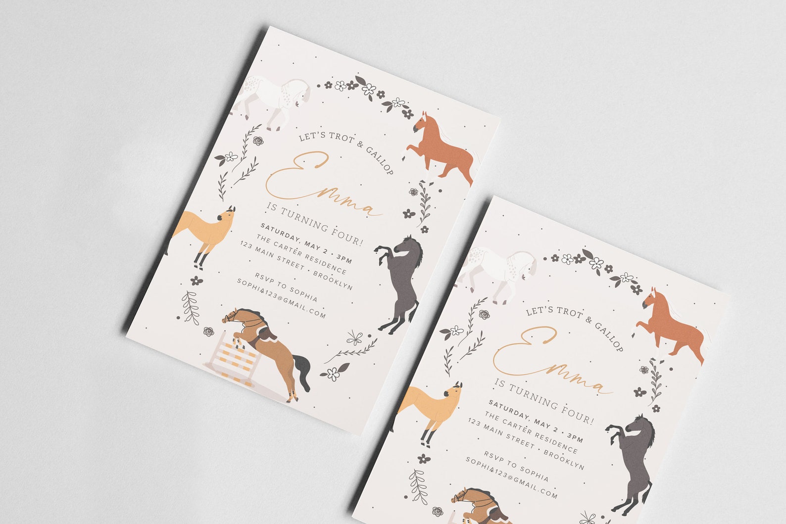 Horse Birthday Party Invitation Horseback Riding Printable - Etsy
