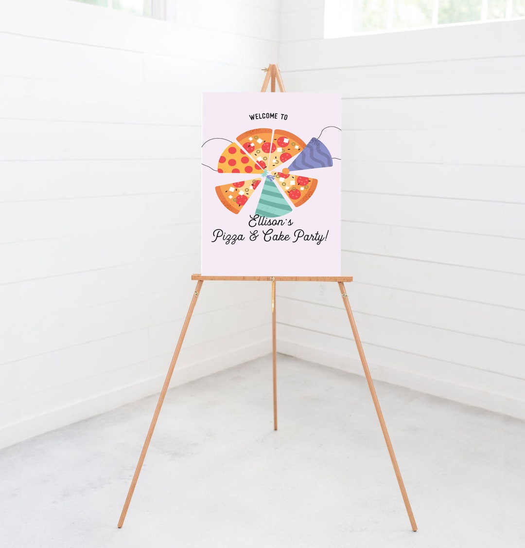 Pizza Party Birthday Welcome Sign, 18x24, 24x36, Poster, A Slice of Fun ...