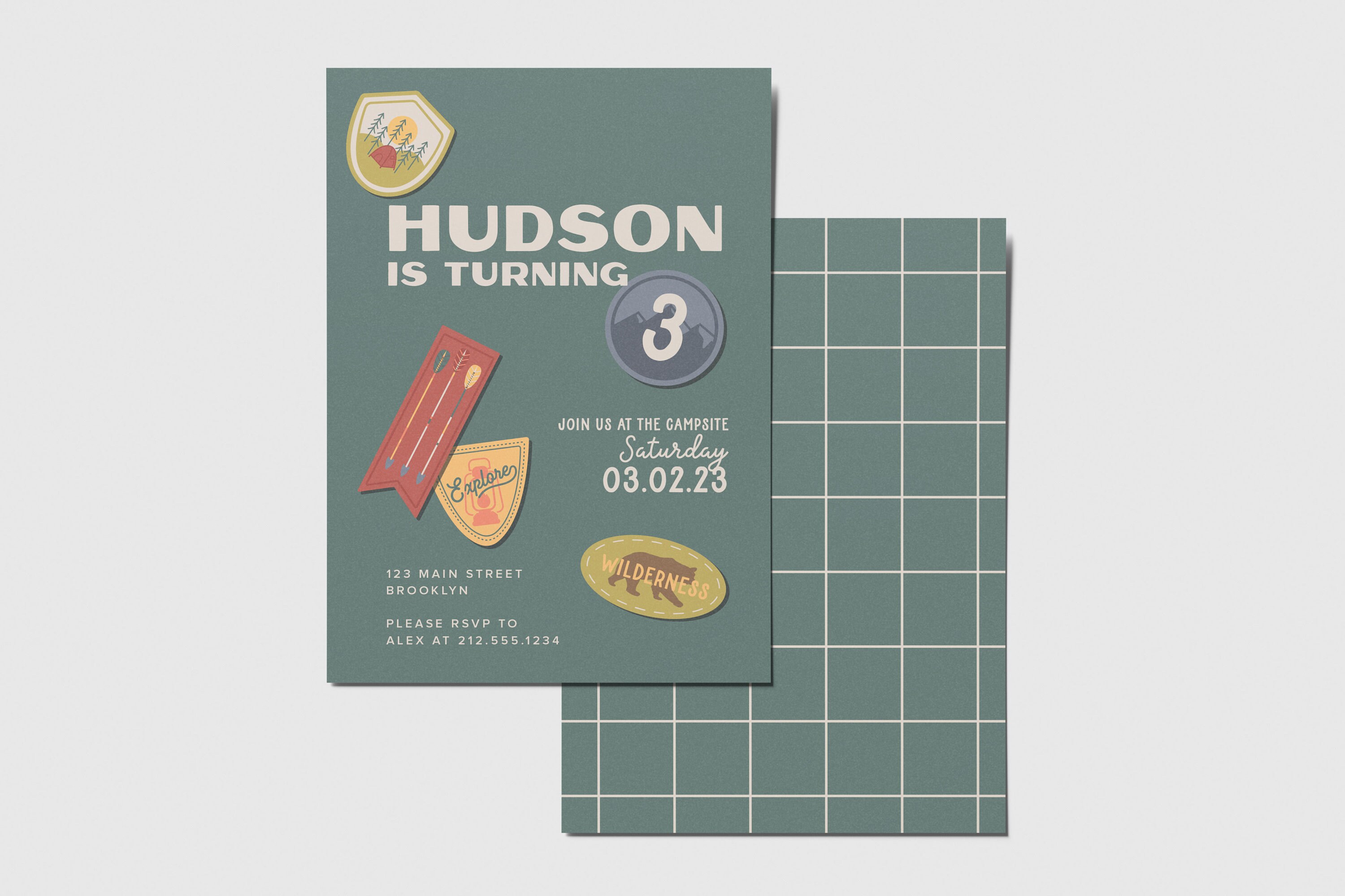 Camping Birthday Party Invitation, Scout Patches, Summer Camp ...