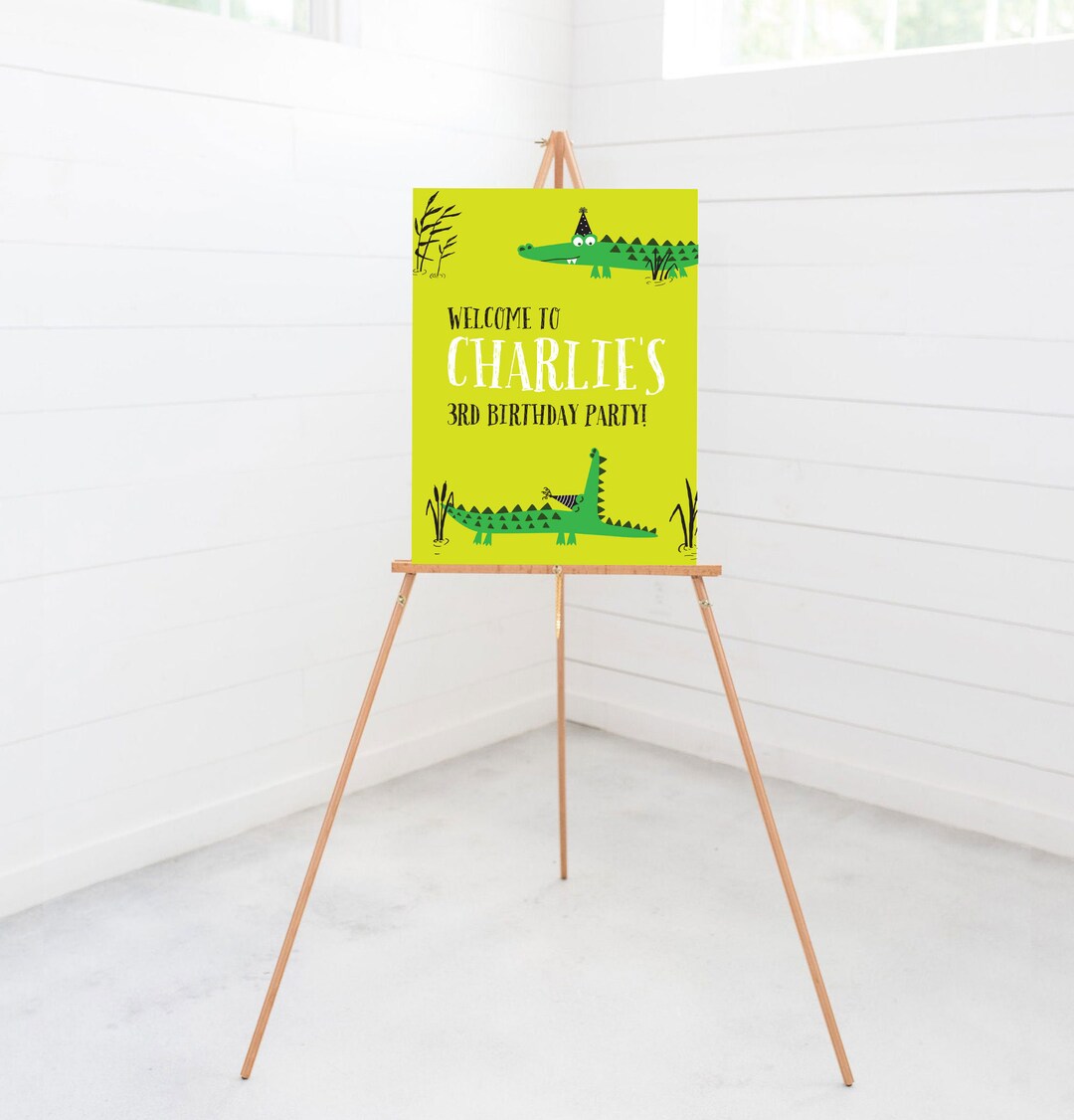 Alligator Birthday Party Welcome Sign, 18x24, 24x36, Poster, Crocodile ...