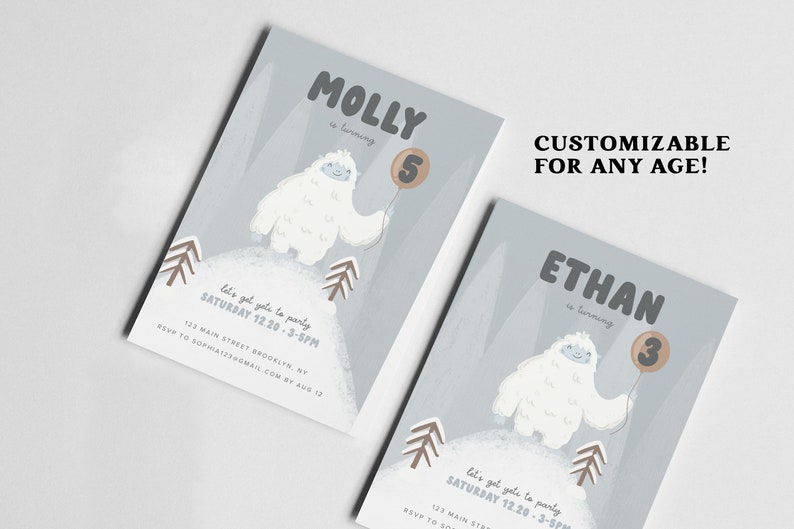 Yeti Birthday Party Invitation, Winter Invite, Yeti to Party, Happy ...