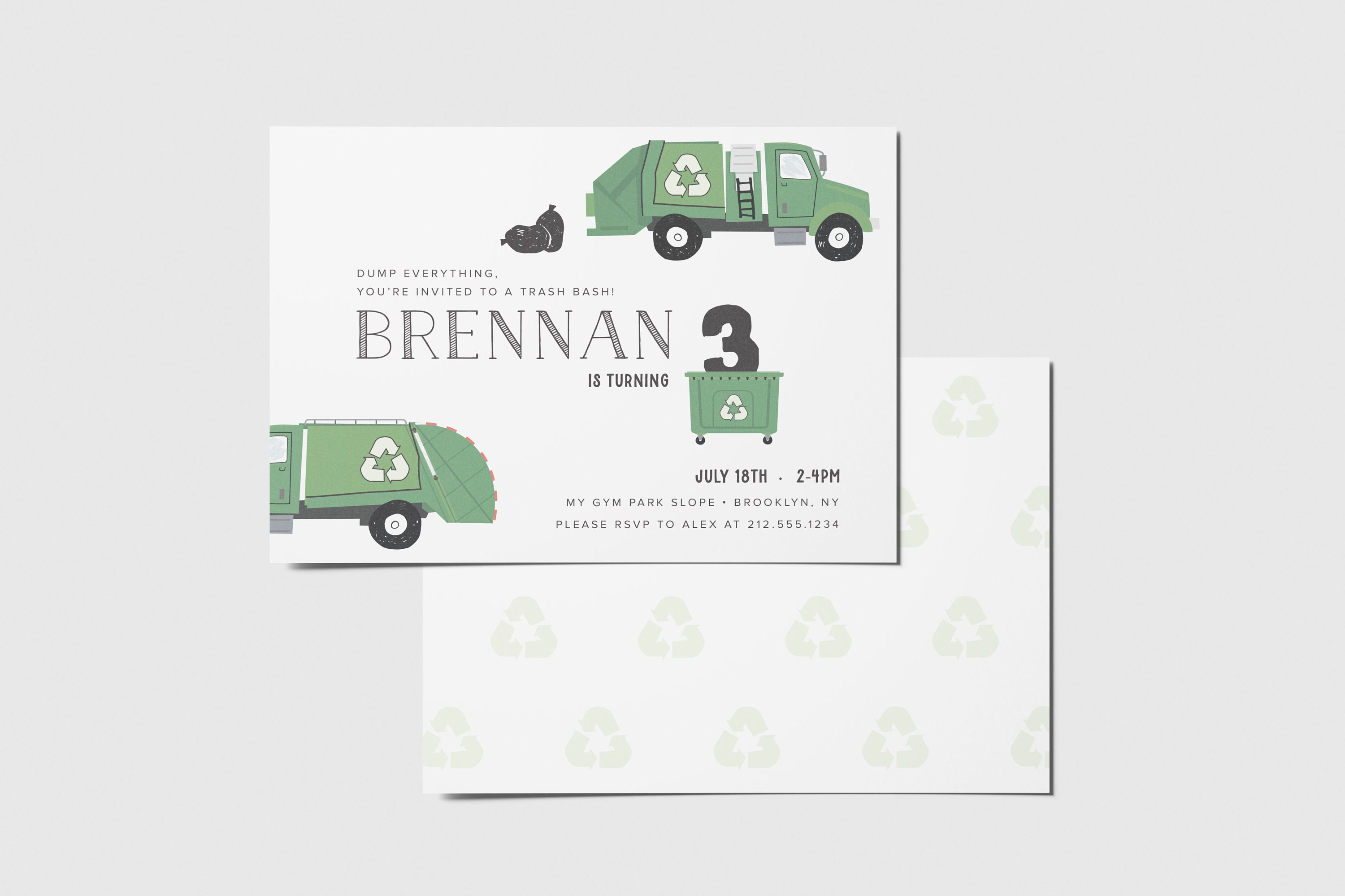 Garbage Truck Birthday Party Water Bottle Label Trash Bash - Etsy