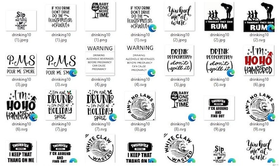 Drinking Svg Bundle 10 - Etsy