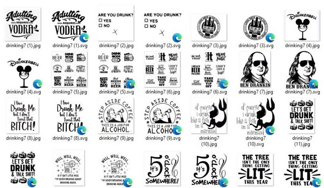 Drinking Svg Bundle 7 - Etsy