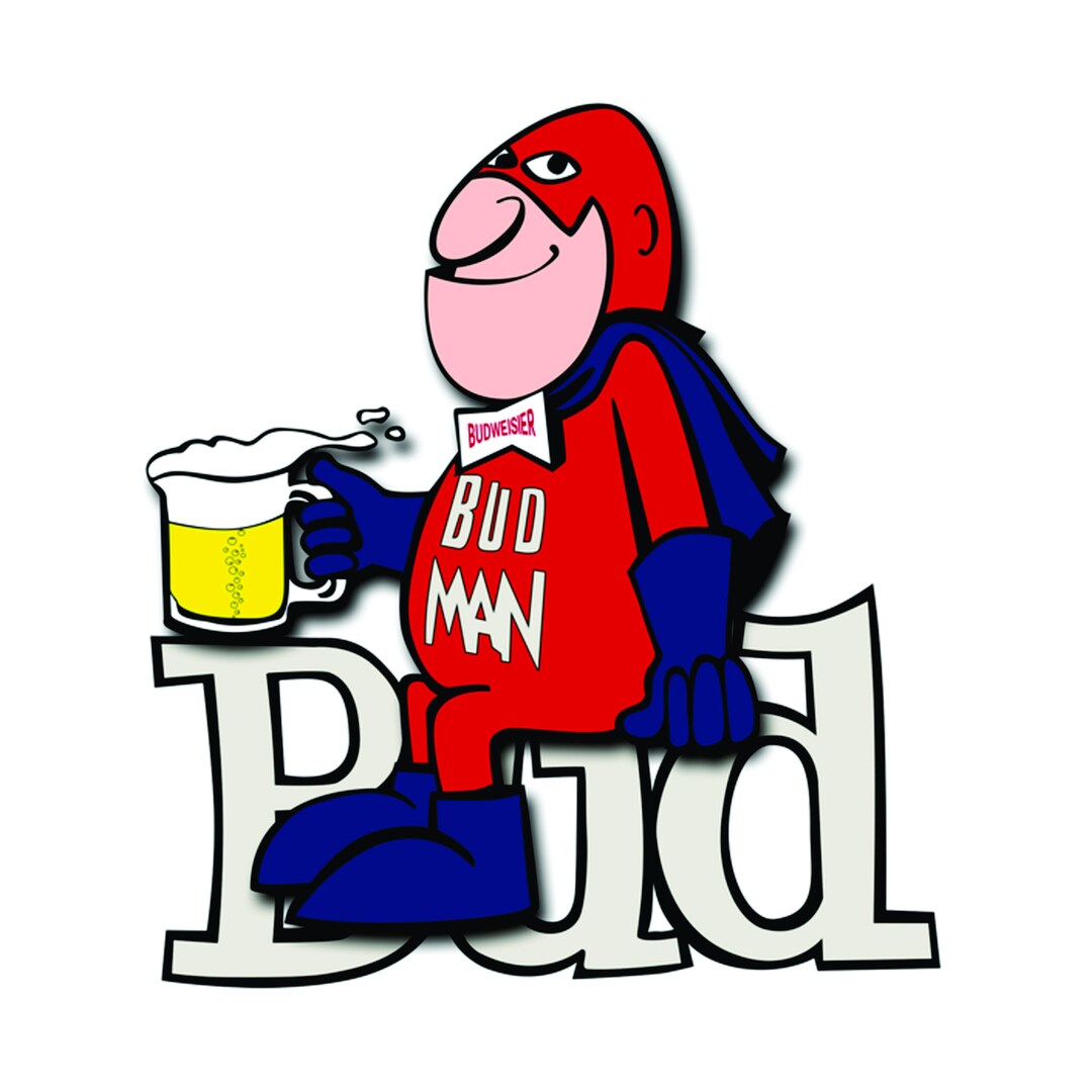 Budweiser Bud Man With a Budweiser Beer Mug Decal Window Sticker Bumper ...