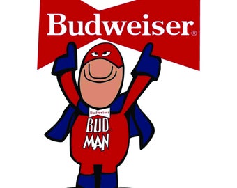 Budweiser Bud Man Decal Window Sticker Bumper Sticker - Etsy