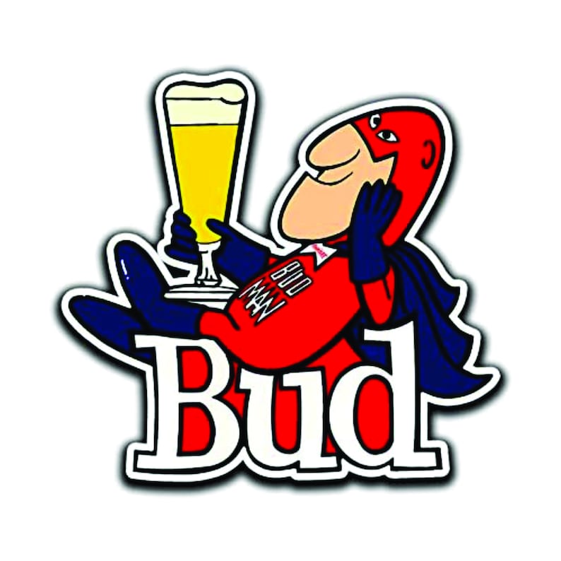 Budweiser Bud Man With a Glass of Budweiser Decal Window Sticker Bumper ...