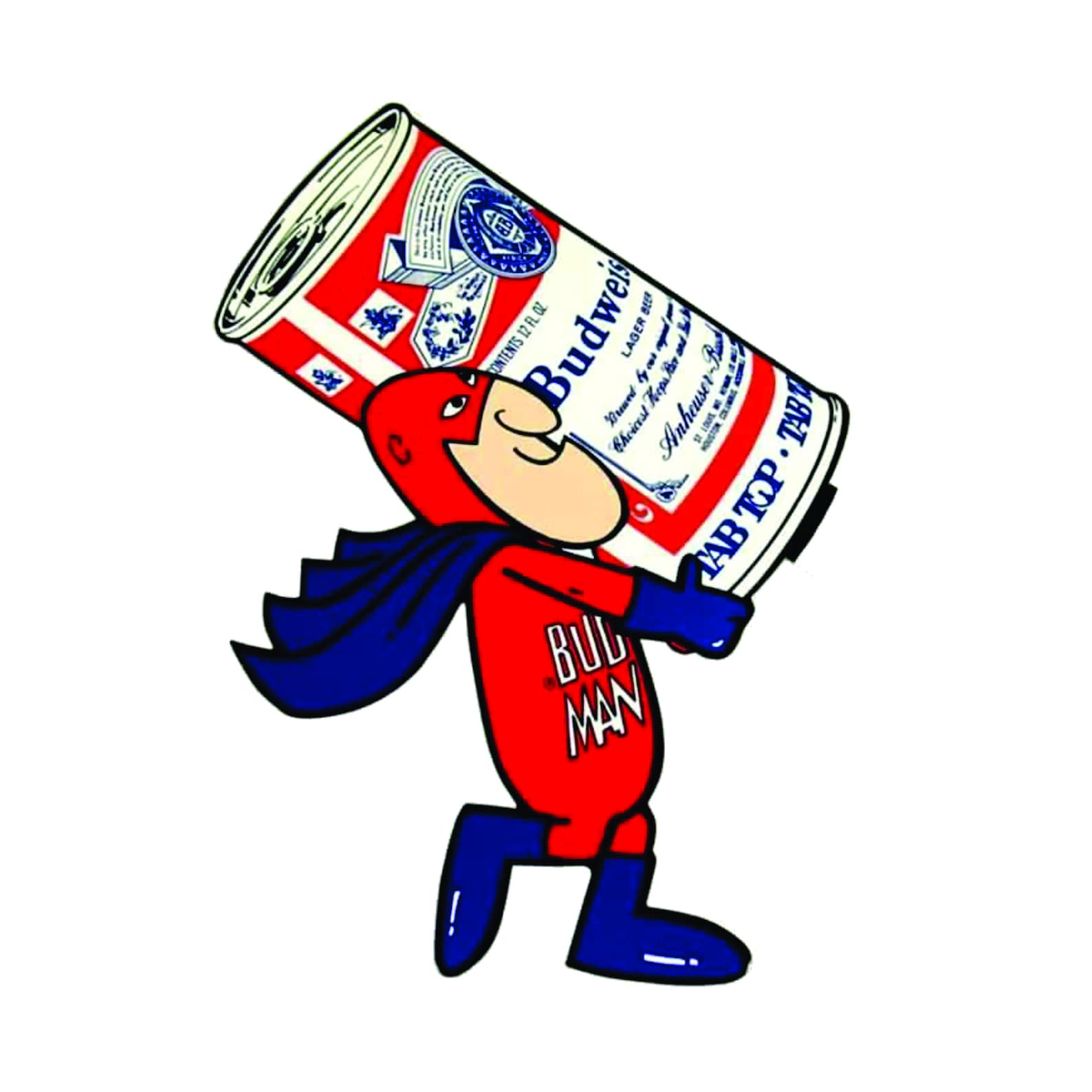 Budweiser Bud Man With a Budweiser Beer Can Decal Window Sticker Bumper ...