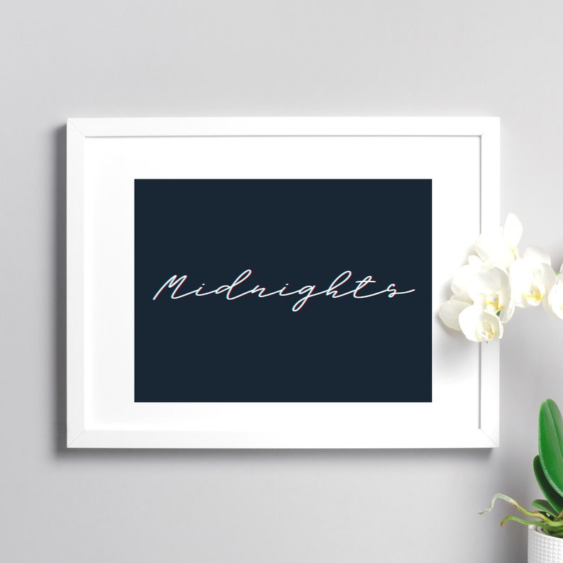 Midnights Poster One Word Cursive Font Apartment Wall - Etsy