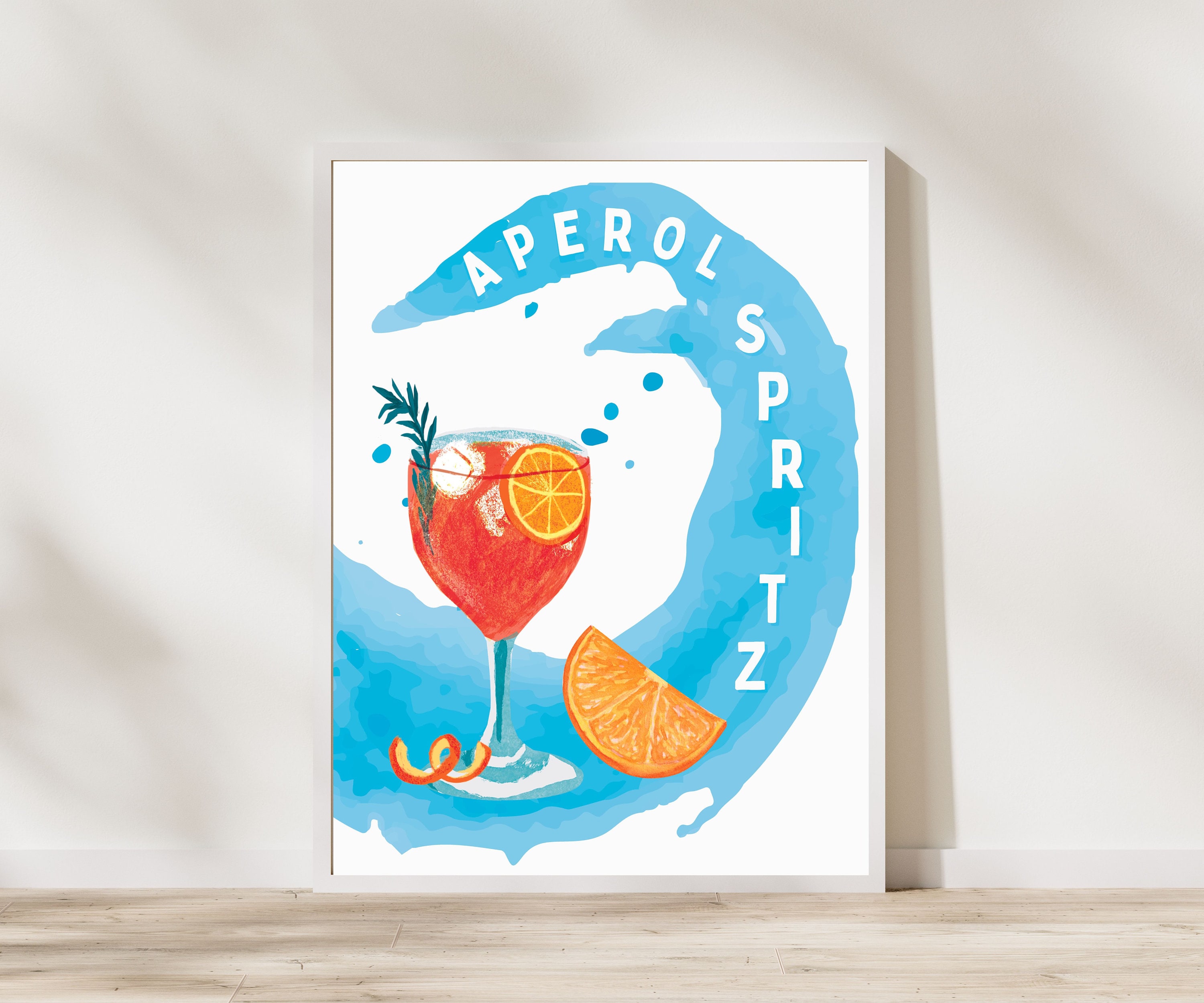 Aperol Spritz Print, Bar Cart Art, Bar Cart Decor, Cocktail Print ...