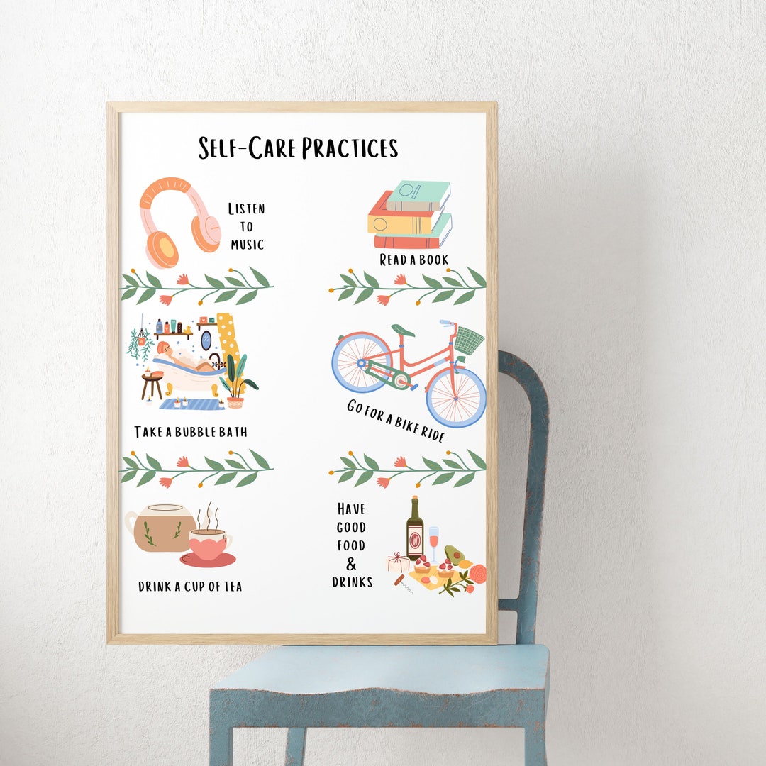 Health and Wellness, Self Care Printable, Self Care Poster, Therapy ...