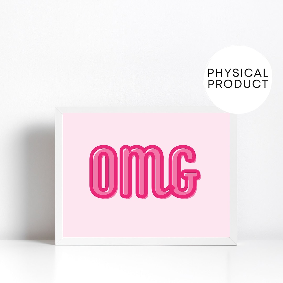 Typography Poster, Hot Pink Wall Art, Sorority Wall Decor, Pastel Pink ...