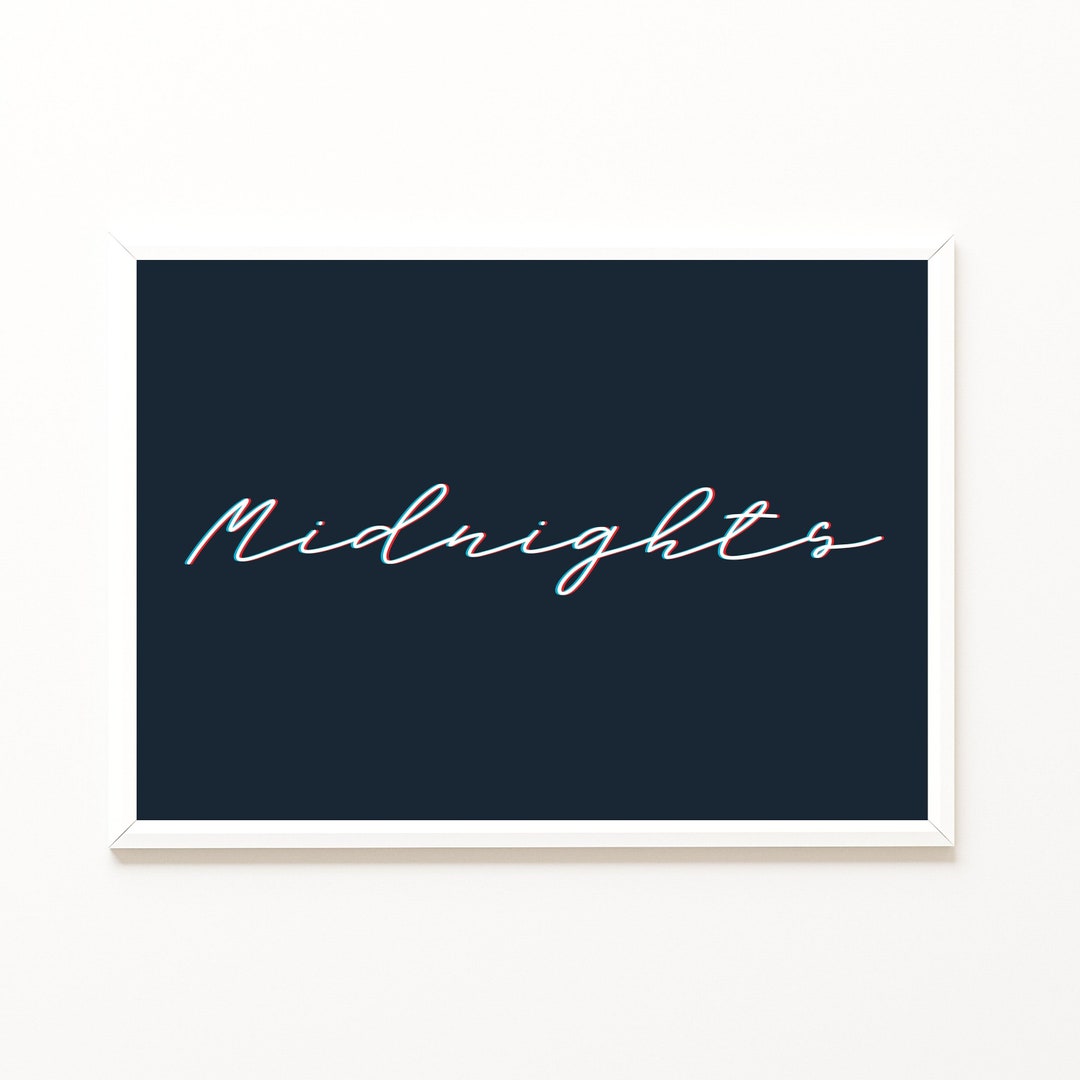 Midnights Poster One Word Cursive Font Apartment Wall - Etsy