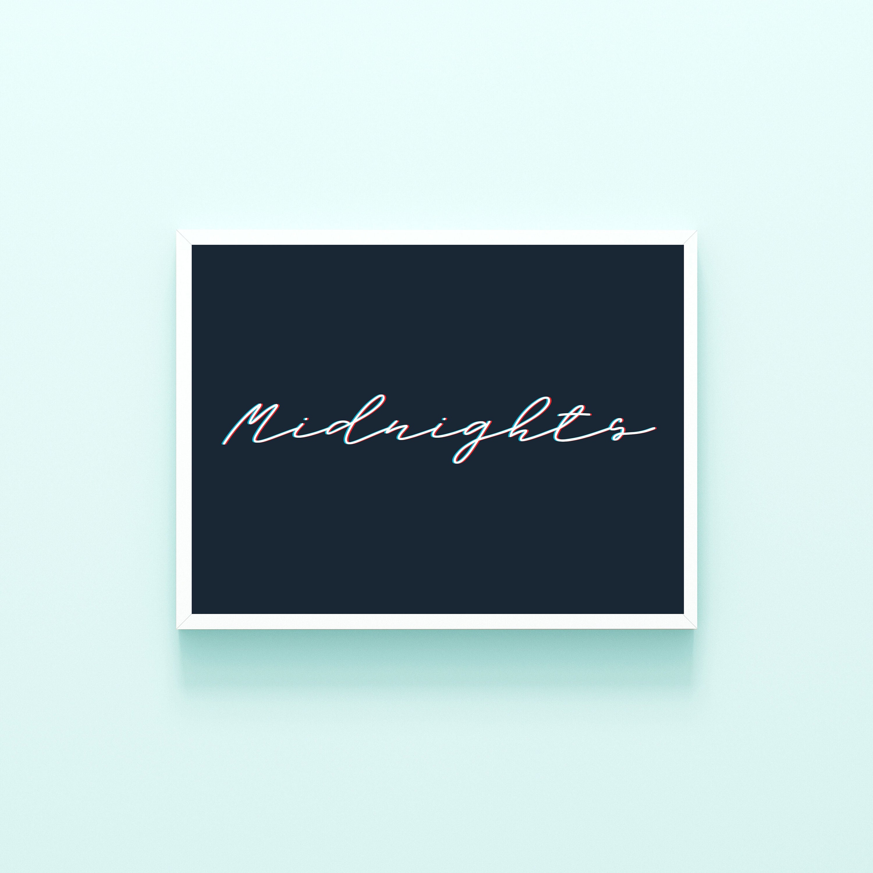 Midnights Poster One Word Cursive Font Apartment Wall - Etsy