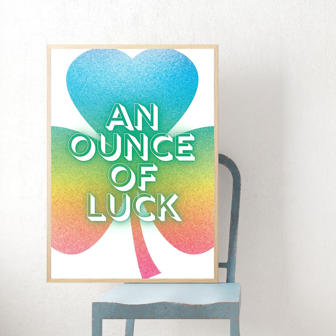 Good Luck, Rainbow Wall Art, Fun Room Decor, Neon Wall Art, Neon Print ...