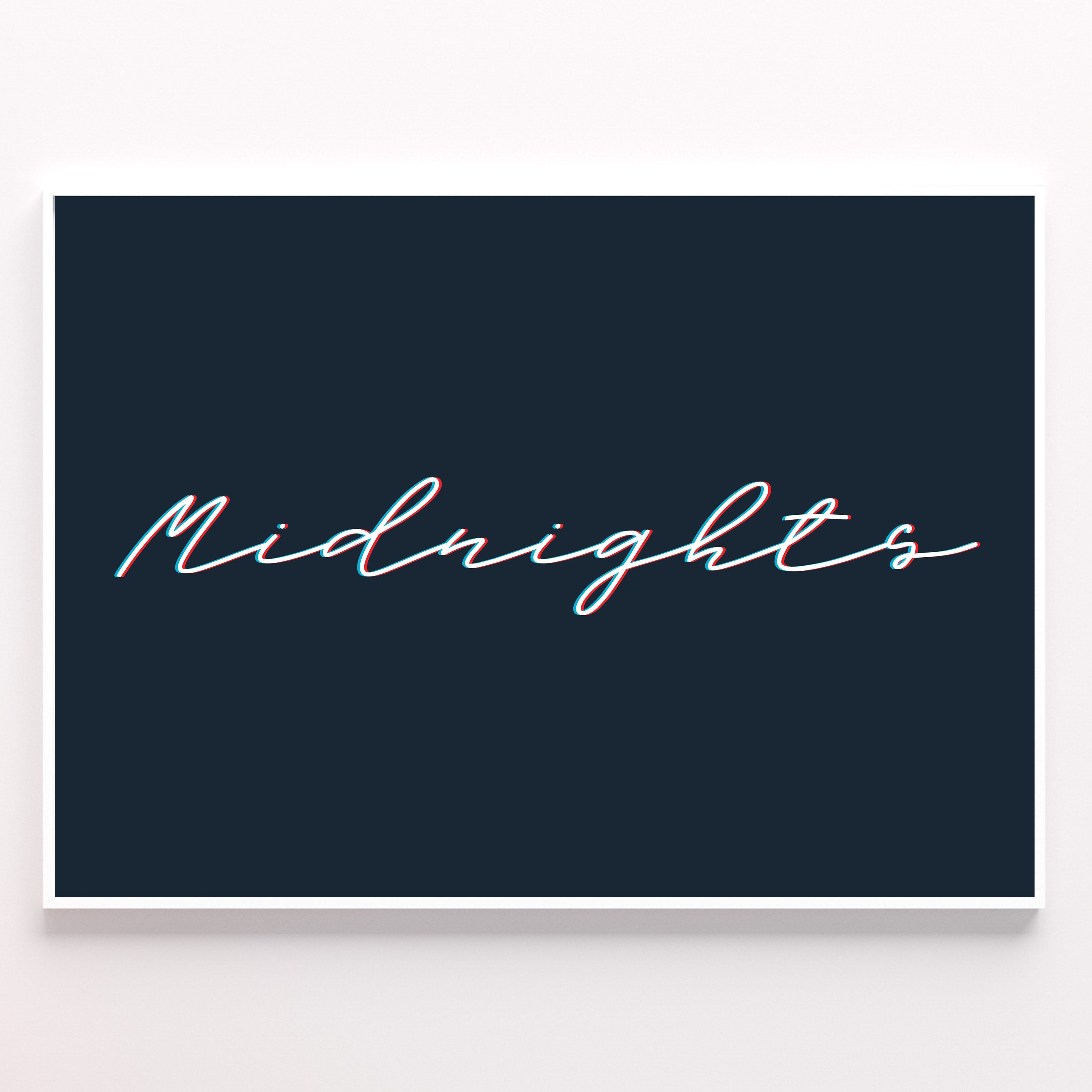 Midnights Poster, One Word, Cursive Font, Apartment Wall Decor, Song ...