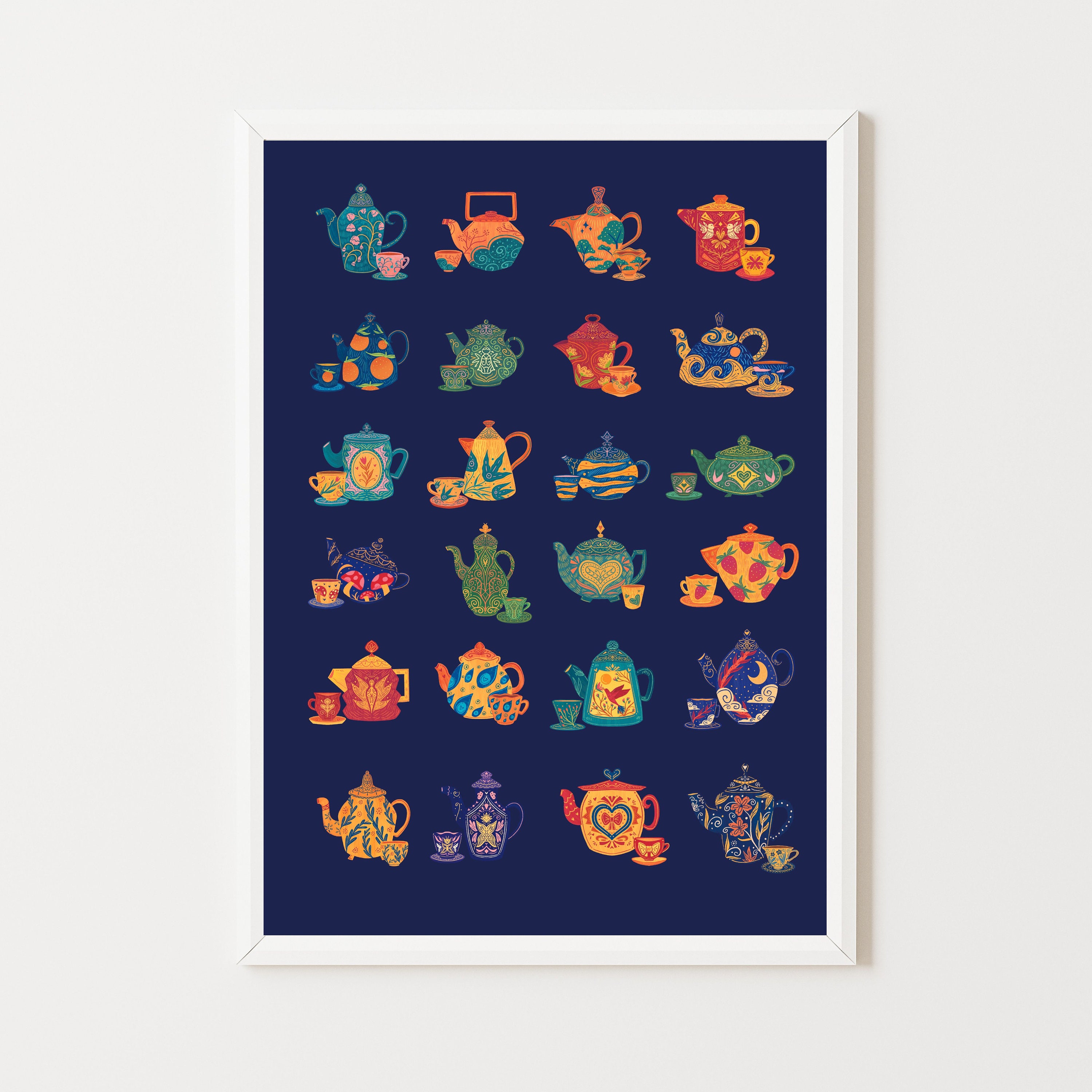 Flower Teapot Teapot Wall Art Teapot Print Large Teapot - Etsy