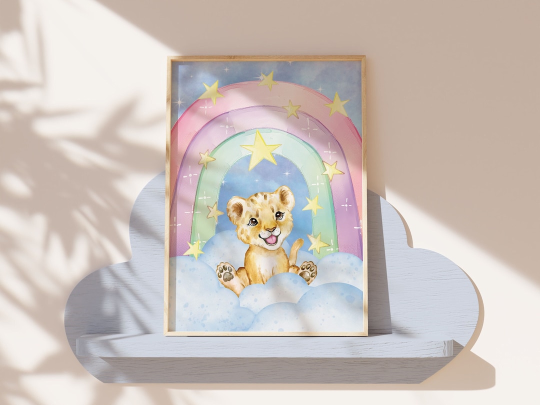 Lion Wall Art, Kidcore, Dreamcore, Nursery Lion, Kawaii Room Decor ...