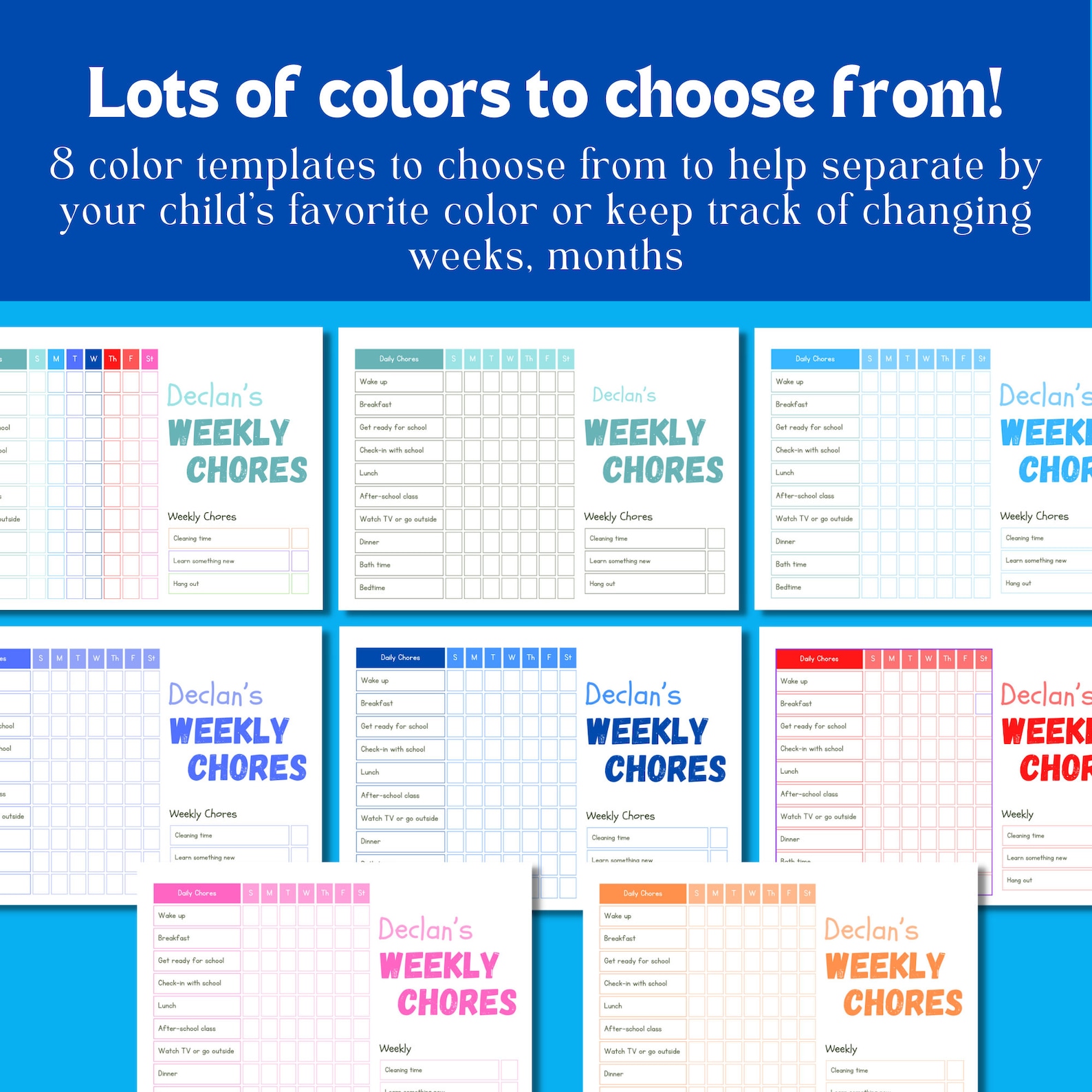 EDITABLE Kids Chore Chart | Routine Chart | Kids Schedule | Kids ...
