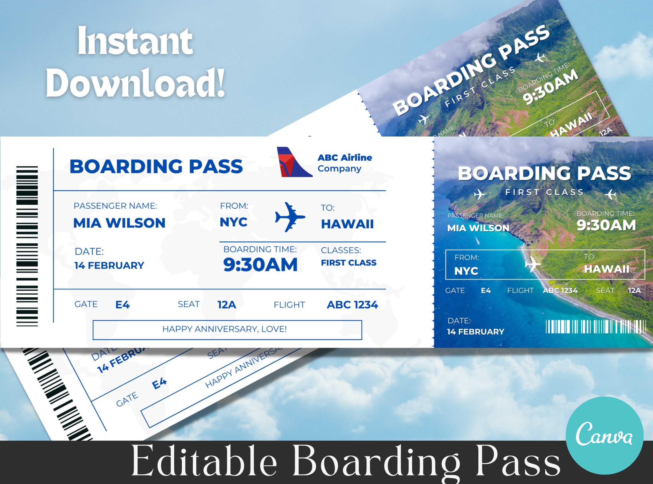American Airlines Boarding Pass Template