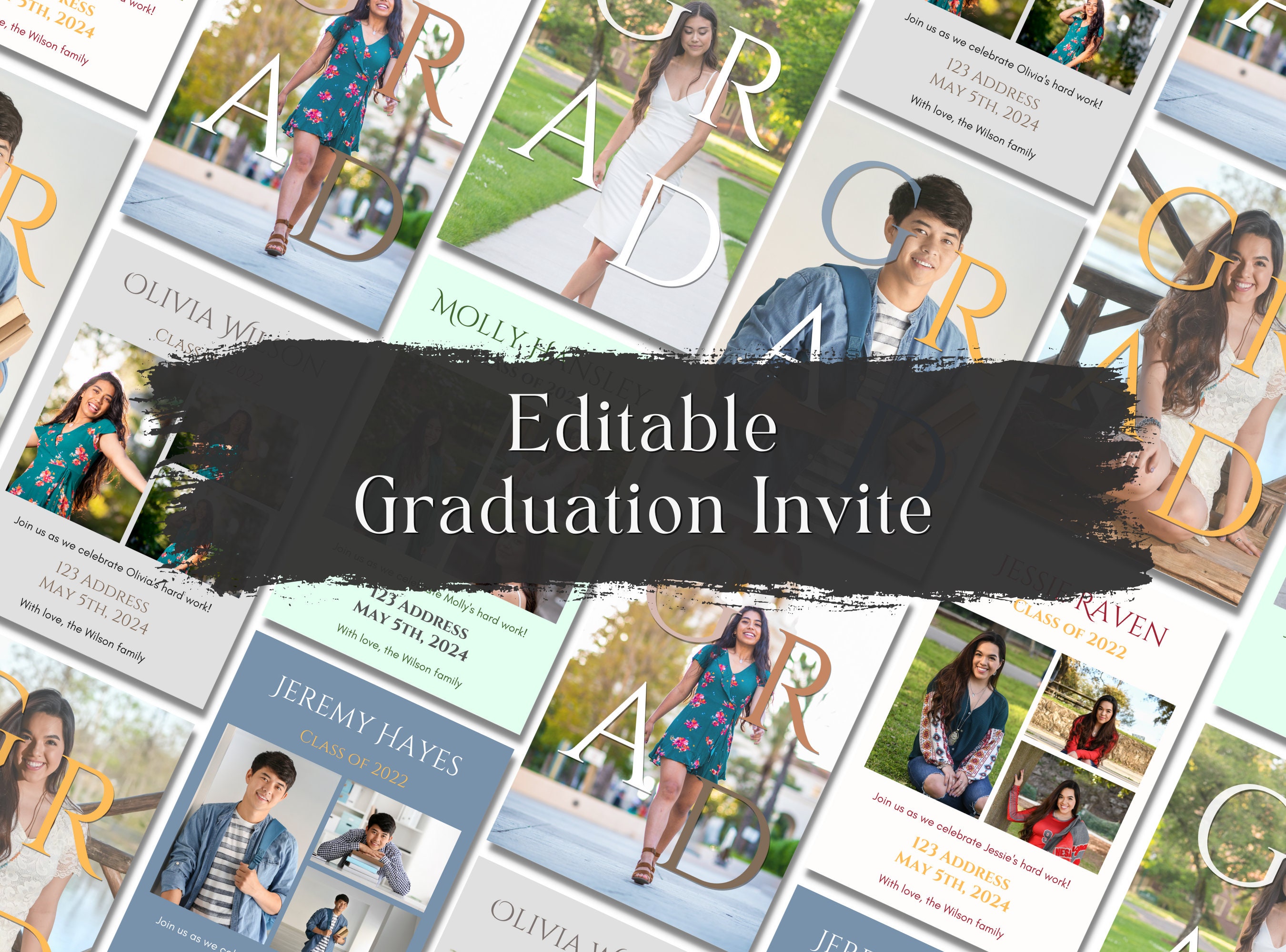 EDITABLE Graduation Party Invitation, Class of 2023 Graduation Invite ...