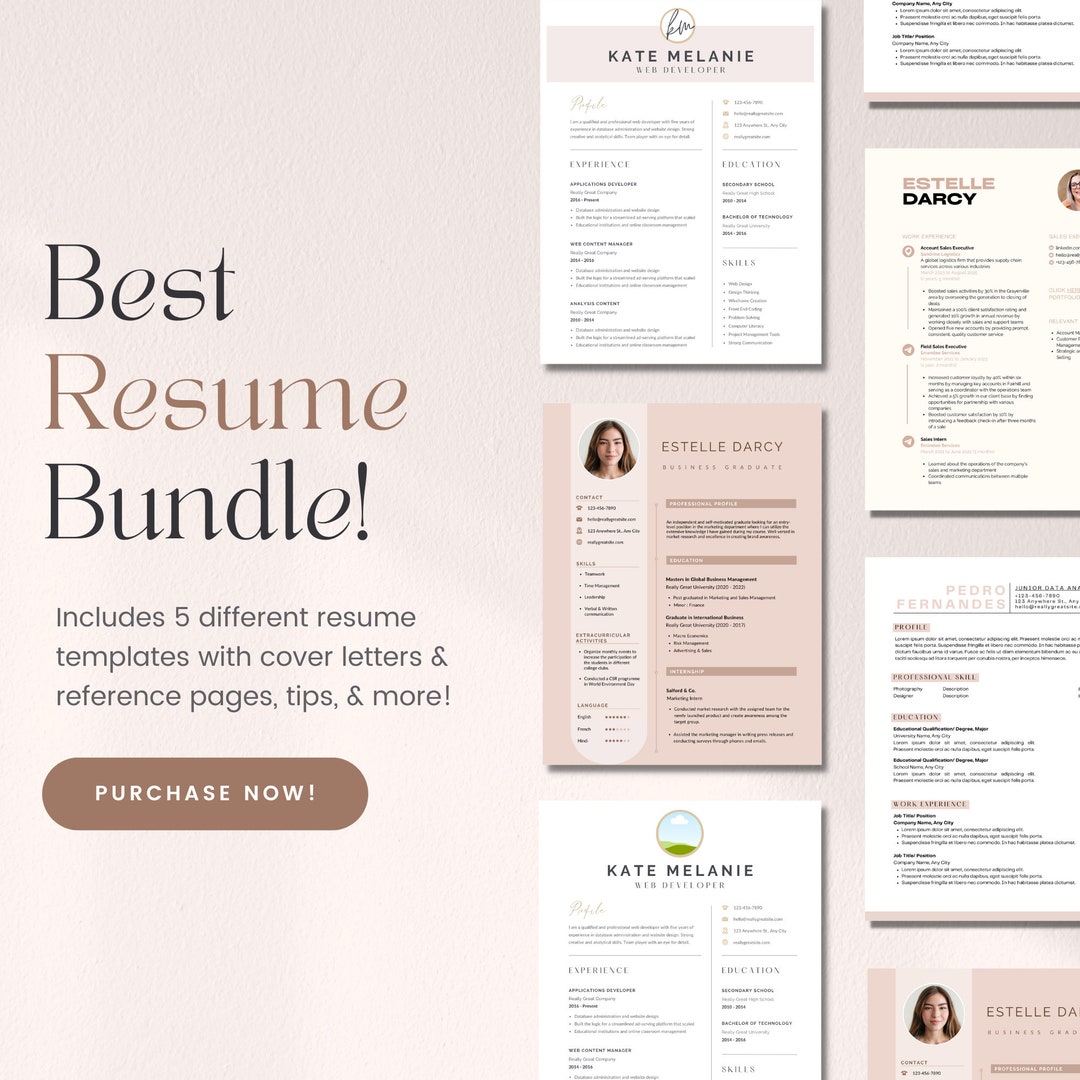 Clean, Modern Resume Template | 1 & 2 Page Resumes, Cover Letter ...
