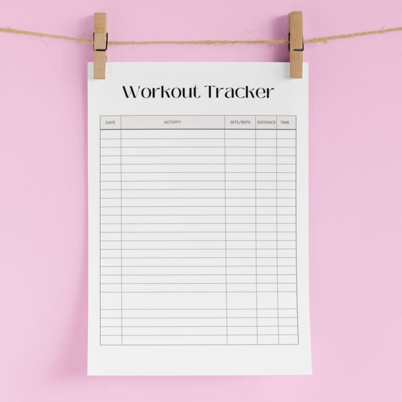 PRINTABLE Workout Planner | Workout Log | Exercise Chart | Fitness ...